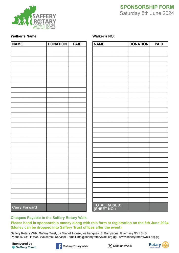 SPONSORSHIP FORM - Saffery Rotary Walk